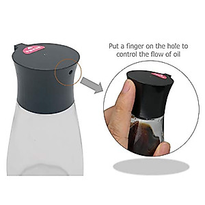 Excelity Cruet Dispenser Set for Olive Oil Vinegar Soy Sauce with Elegant Glass Bottle Kitchen Cooking Barbecue Tool
