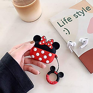 Minnie Mouse Airpods Pro Case, Kpurple for Cartoon Soft Silicone Airpod Pro (2019) Kawaii Funny Fun Cool Cover Air pods Cases for Girls Ladies Kids Teens (Airpod Pro Minnie)