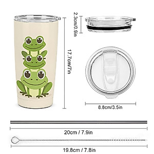 KIOWEIR Overlay Frog Stainless Steel Tumbler 20oz With Lid And Straw, Insulated Tumblers Coffee Cup, Travel Mug for Ice Drink & Hot Beverage for Women Men Boys Girls