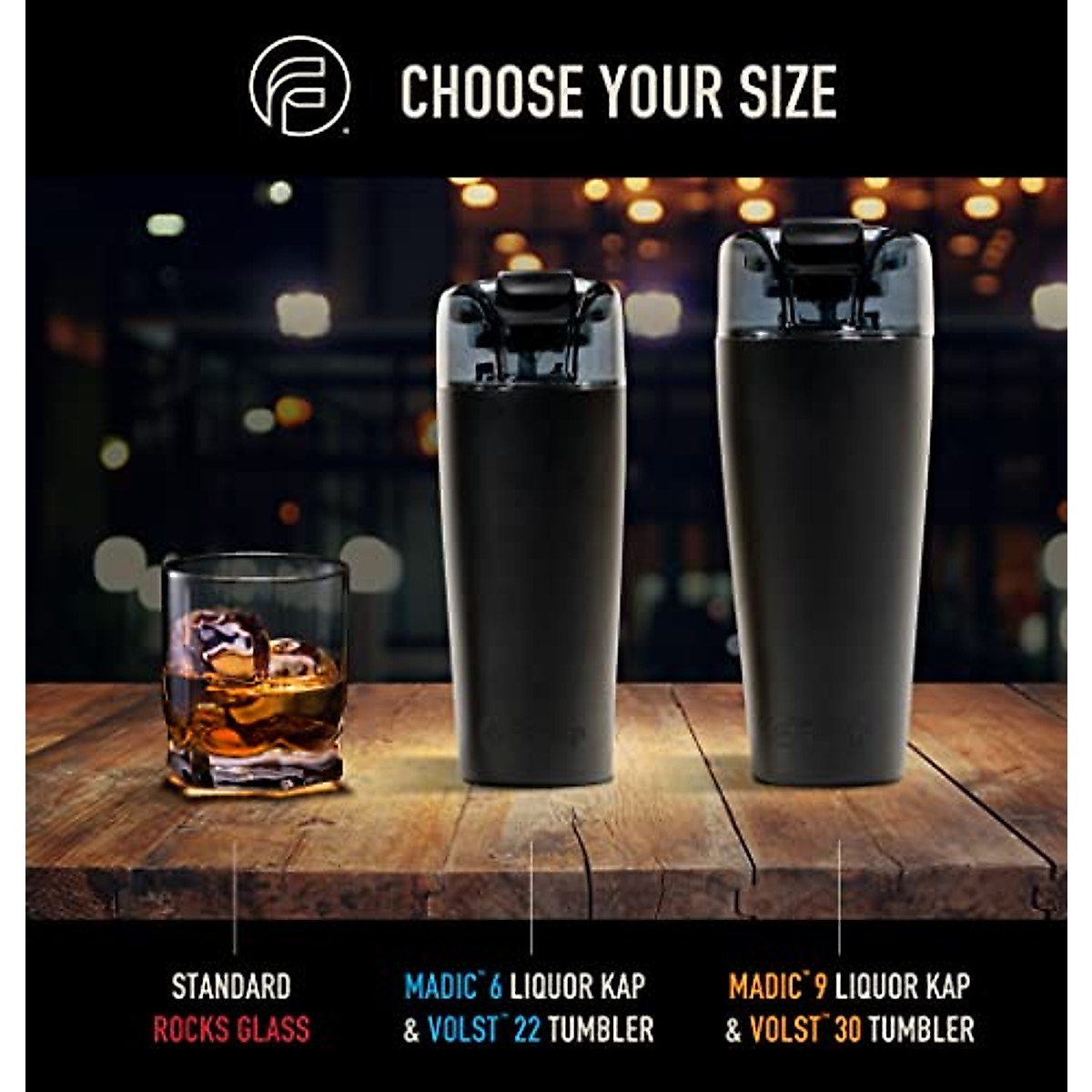FlasKap Madic 9 | 30 oz Tumbler Lid Replacement | Shot Dispenser | Leak Proof Tumbler Lid | Splash Resistant to Avoid Spills | Compatible with Most 30 oz Tumblers (9 oz Capacity, Black)