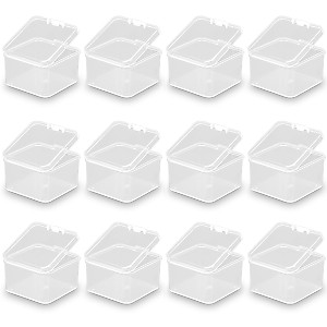24 Pcs Square Bead Organizers - Clear Plastic Beads Storage Containers Box for Jewelry Findings and Art Supplies (2.09 x 2.09 x1.42 inch)