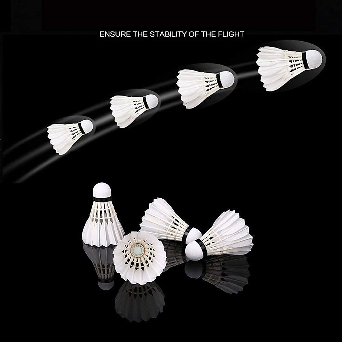 ZHENAN 12-Pack Advanced Goose Feather Badminton Shuttlecocks with Great Stability and Durability,Indoor Outdoor Sports Hight Speed Training Badminton Birdies Balls