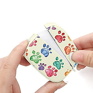 Yoedge Earphone Case Cover for AirPods Pro with Keychain, Soft Silicone Skin Cover with Double Sided Pattern, Full Protective Case with Fashion and Cute Printing, Dog Paw Print