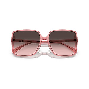 COACH Women's HC8368D Square Sunglasses, Transparent Berry/Grey Pink Gradient, 61 mm