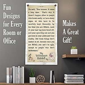 The Velveteen Rabbit Quote Wall Art - Literary and Book Page Wall Art, Inspirational Poster for Book Lovers, Great Nursery and Kids Room Decor and Gift, 16x32 Canvas Wall Scroll Art Print Poster