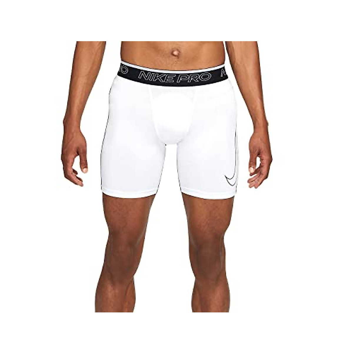Nike Pro Dri-FIT Men's Shorts (as1, Alpha, l, Regular, Regular, White/Black, Large)