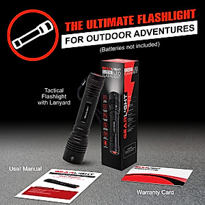 GearLight S2000 LED Flashlight High Lumens - Super Bright, Powerful, Mid-Size Tactical Flashlight for Outdoor Activity & Emergency Use