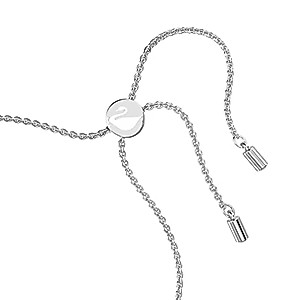 Swarovski Angelic Square Bracelet, with Aqua and White Crystals, Rhodium Plated Chain and Bolo Style Adjustable Closure, an Amazon Exclusive