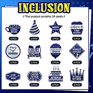 Hotop 30 Pieces Retirement Party Decorations, Blue and Sliver Retirement Party Supplies Happy Retirement Office Retirement Swirls Decorations Foil Ceiling Decorations for Men and Women