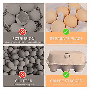 30 Pack Empty Egg Cartons,6 Pulp Fiber Egg Carrier Egg Storage Containers for Kitchen, Farm, Picnic,Travel, Brown,Reusable.