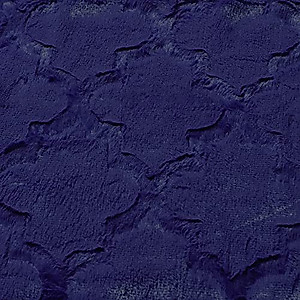 Home Soft Things Brushed Faux Fur Ashley Throw with Sherpa Backing, 60'' x 80'', Navy Blue Soft Fluffy Lightweight Luxury Throw for All Seasons Home Décor