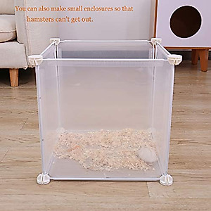 Linifar Small Pet Playpen, Plastic Hamster Yard Fence Cage Portable Metal Enclosure for Guinea Pig Hamster Ferret Bunny Rat Hedgehog Puppy Small Animal, DIY 12 Panels Outdoor (13.8 x 13.8 inches)