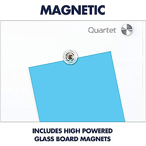 Quartet Magnetic Glass Dry Erase White Board, 6' x 4' Whiteboard, Frameless, Brilliance White High Contrast White Glass (G27248W)