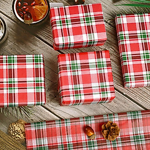 100 Sheets 20 * 14 Inches Christmas Buffalo Plaid Tissue Paper, Red Green White Tissue Paper for Gift Bags, Rustic Art Tissue Paper for Gift Wrapping for Xmas New Year Party DIY Craft
