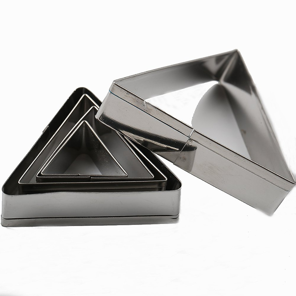 SK Triangle Shape Cookie Cutter Set, Stainless Steel, 5-Piece, Small(2.7in)
