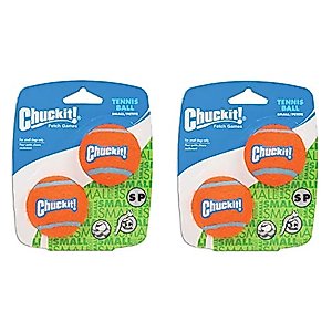 Chuckit! 2 Pack of Tennis Ball Shrink Sleeves, Small (1.5 Inch), 2 Balls Per Pack