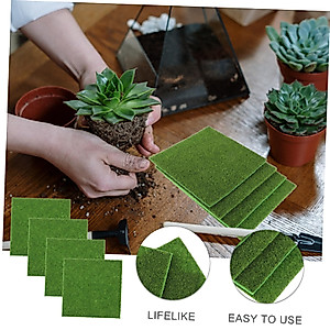 Happyyami 16 Pcs Artificial Turf Grass Garden Grass Turf Tiles Grass Tiles for Balcony Faux Plants Greenery Artificial Grass Outdoor Carpet Aquarium Grass Mat Fake Grass Fish Tank Succulents