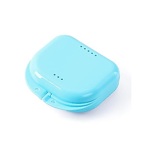 JMU Retainer Case with Vent Holes, Mouth Guard Case Denture Case(Teal)