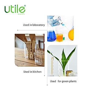 Utile 169.1oz(5000ml) Low Form Glass Beakers, Borosilicate 3.3 Glass with Printed Graduation, 4000.5000.1
