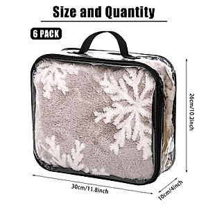 Fasmov 6 Pack Large Clear Travel Packing Cube, See-Through PVC Organizer, Vinyl Zippered Storage Bags Multipurpose Pouch with Handle for Suitcase Pants, Cashmere, Sweaters Shirts Dress Storage