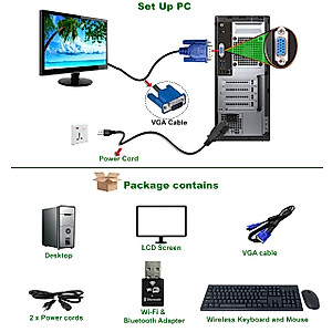 HP Elite SFF Desktop Computer PC, Intel Core i7 3.4GHZ Processor, 16GB Ram, 256GB M.2 SSD, WiFi & Bluetooth, Wireless Keyboard and Mouse, 24 Inch FHD LED Monitor, Windows 10 (Renewed)