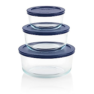 Pyrex Easy Grab 8-Piece Glass Baking Dish Set, 13x9-Inch, 8x8-Inch & 1-Cup & Simply Store 6-Pc Glass Food Storage Container Set, 7-Cup, 4-Cup, & 2-Cup Round Glass Storage Containers