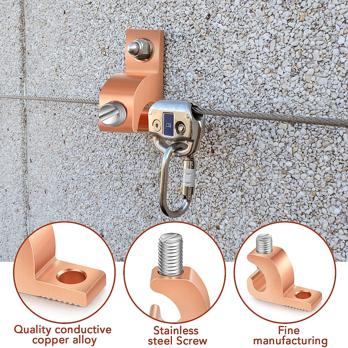 10 Pack Lay in Connector Pool Bonding Lug Copper Conductor Lay in Connector Copper Lay in Lugs AWG for Grounding Swimming Pool and Conduits, 4-14 Wire Range