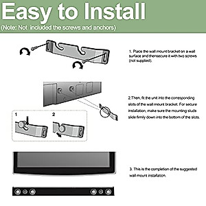 Soundbar Wall Mount Bracket for Samsung HW-F450 HW-E450 HW-E350 HW-C451 HW-C450 HW-D550 HT-WS1G HW-D350 HW-D450 WS1G & More, Metal Black Subwoofer Speaker Stands Wall Bracket Holder AH61-03768A