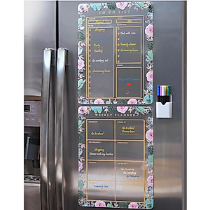Magnetic Calendar for Refrigerator Boho, Fridge calendar magnet, Refrigerator calendar, Clear calendar for fridge