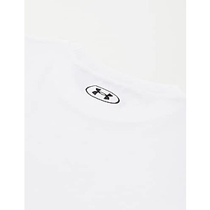 Under Armour Boys' Sportstyle Left Chest Short-Sleeve T-Shirt , White (100)/Black , Youth Large