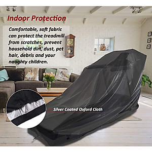 Non-Folding Treadmill Cover, dustproof and Waterproof Cover, Oxford Cloth Waterproof Sunscreen Cover (Black)