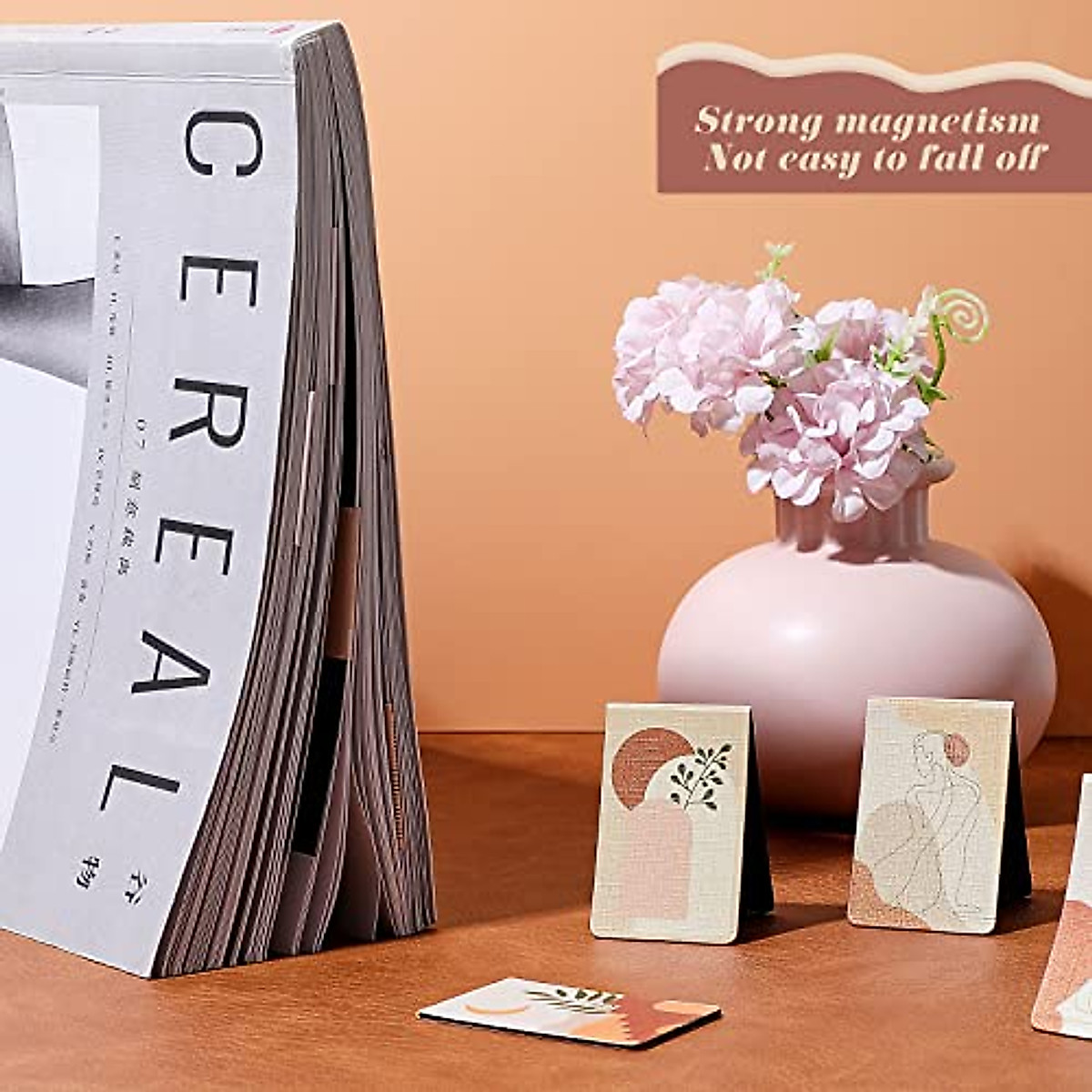 10 Pieces Magnetic Bookmarks for Books, Flower Aesthetic Bookmark Floral Abstract Book Marks Magnet Reading Page Markers Abstract Book Clip Accessories for Women Kid Student