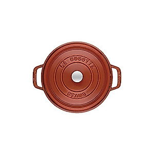 STAUB Cast Iron Dutch Oven 7-qt Round Cocotte, Made in France, Serves 7-8, Burnt Orange