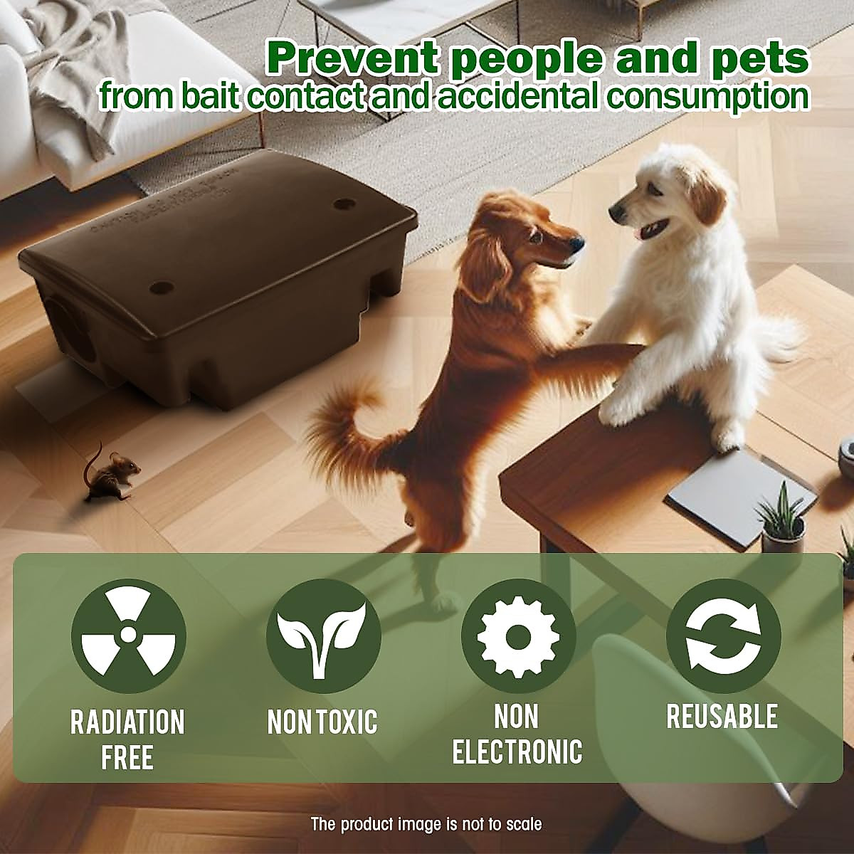 Large Rat Bait Stations 2- Pack | Mouse Bait Station for Home Garden| Rodent Bait Station for Indoor and Outdoor Use | Exterminator Approved | Safe for Family and Pets (Bait is not Included)