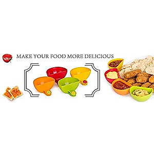 Dip Clip Bowl Plate Holder -8pcs Color Plastic Dish Chip And Dip Serving Set For Spice Tomato Sauce Salt Veggie Vinegar Ketchup Chips - Chip Clips Holders Cup Paper Plate Holder Condiment Cups Dipping