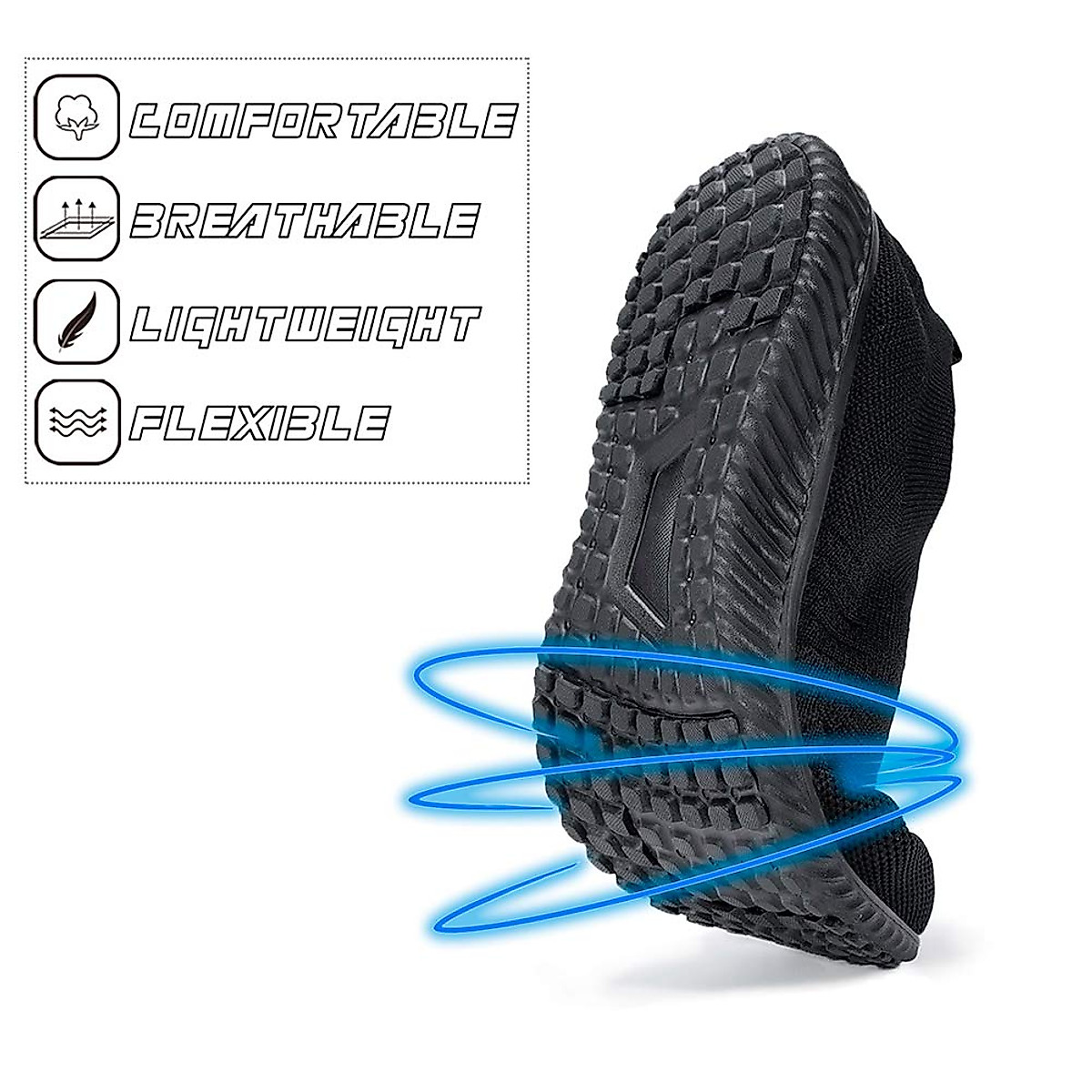 Akk Ladies Sports Shoes Walking Shoes for Women Casual Lace Up Breathable Tennis Running Sneakers Black Size 8