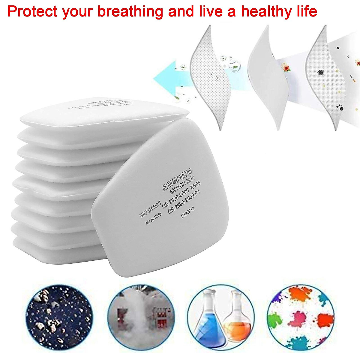 chengchuang 15IN1 Full-Face Respirators,Wide Field of View Lightweight, Widely Used in Paint spray, Chemical,Woodworking