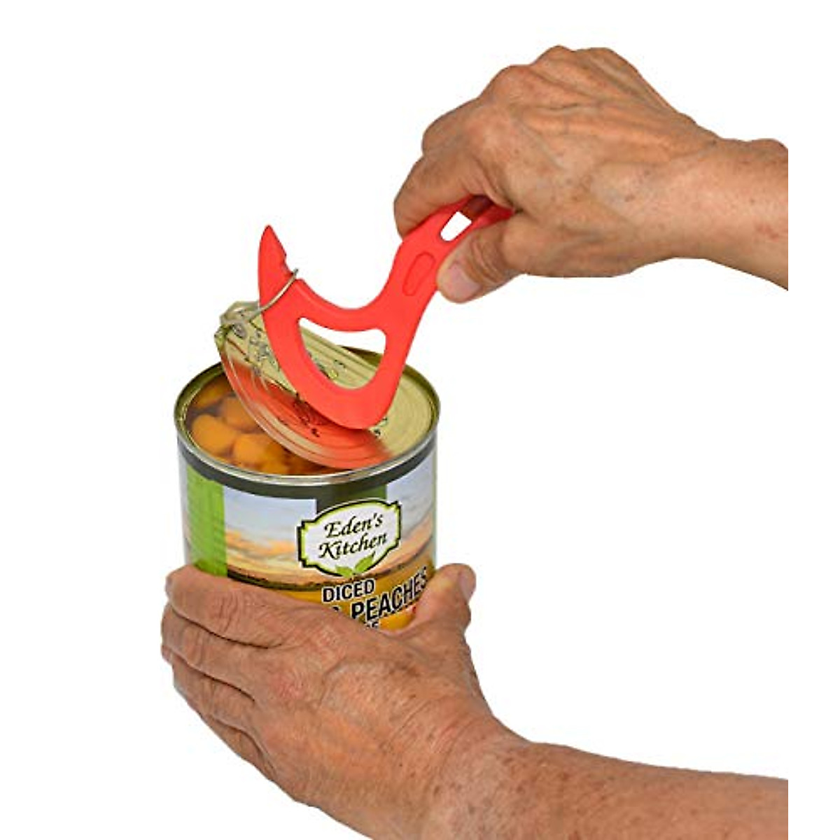 Safe Ring Pull Can Opener Protects Nails Arthritis Hands | Red - by Home-X