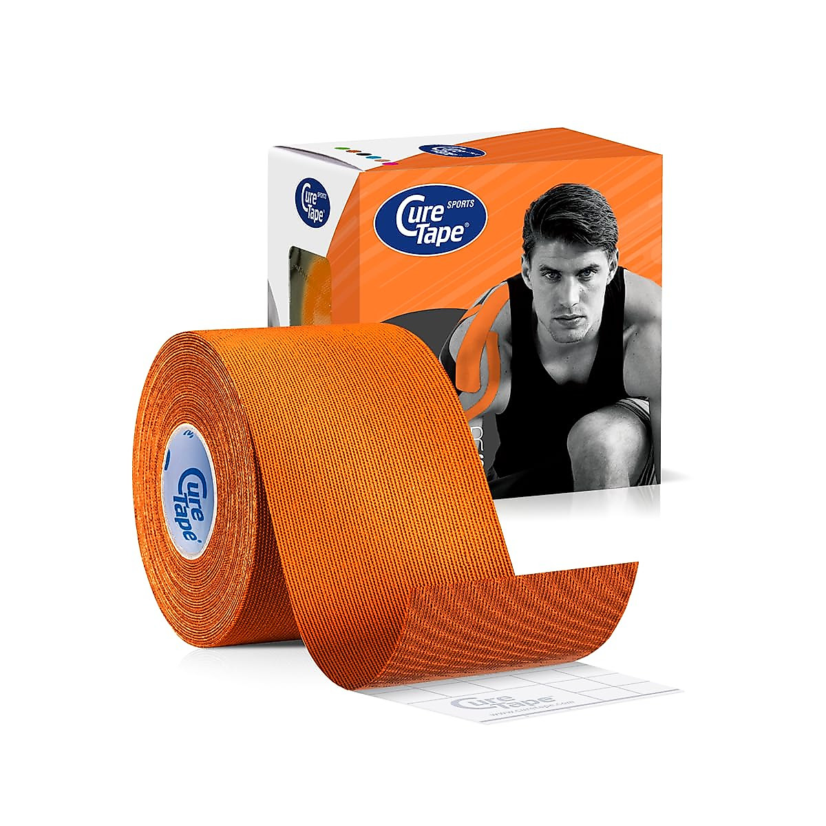 CureTape® Sports Kinesiology Tape Orange | 30% Stronger Adhesion | K-Tape for Extreme Conditions | Quick Dry Viscose | Waterproof Muscle Tape | for Increased Athletic Performance & Faster Recovery