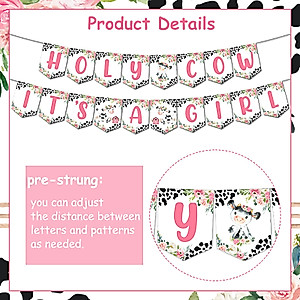 Cow Baby Shower Decorations for Girl Holy Cow Its a Girl Baby Shower Banner Pink Holy Cow Farm Animal Baby Shower Barnyard Cow Print Baby Shower Decorations