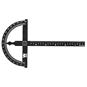 WEN ME512P Adjustable Aluminum Protractor and Angle Gauge with Laser Etched Scale