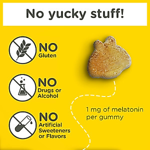 Zarbee's Children's Sleep Gummies with Melatonin, Non-Habit Forming Children's Sleep Gummies Work with Natural Sleep Cycles to Promote Peaceful Sleep, Drug-Free, Natural Strawberry, 60 ct