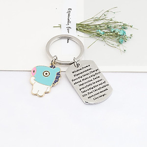 WSNANG Hippo Theme Gift Wisdom From A Hippopotamus Keychain Hippo Lover Gift Hippo Jewelry Gift (Wisdom Hippo KC)