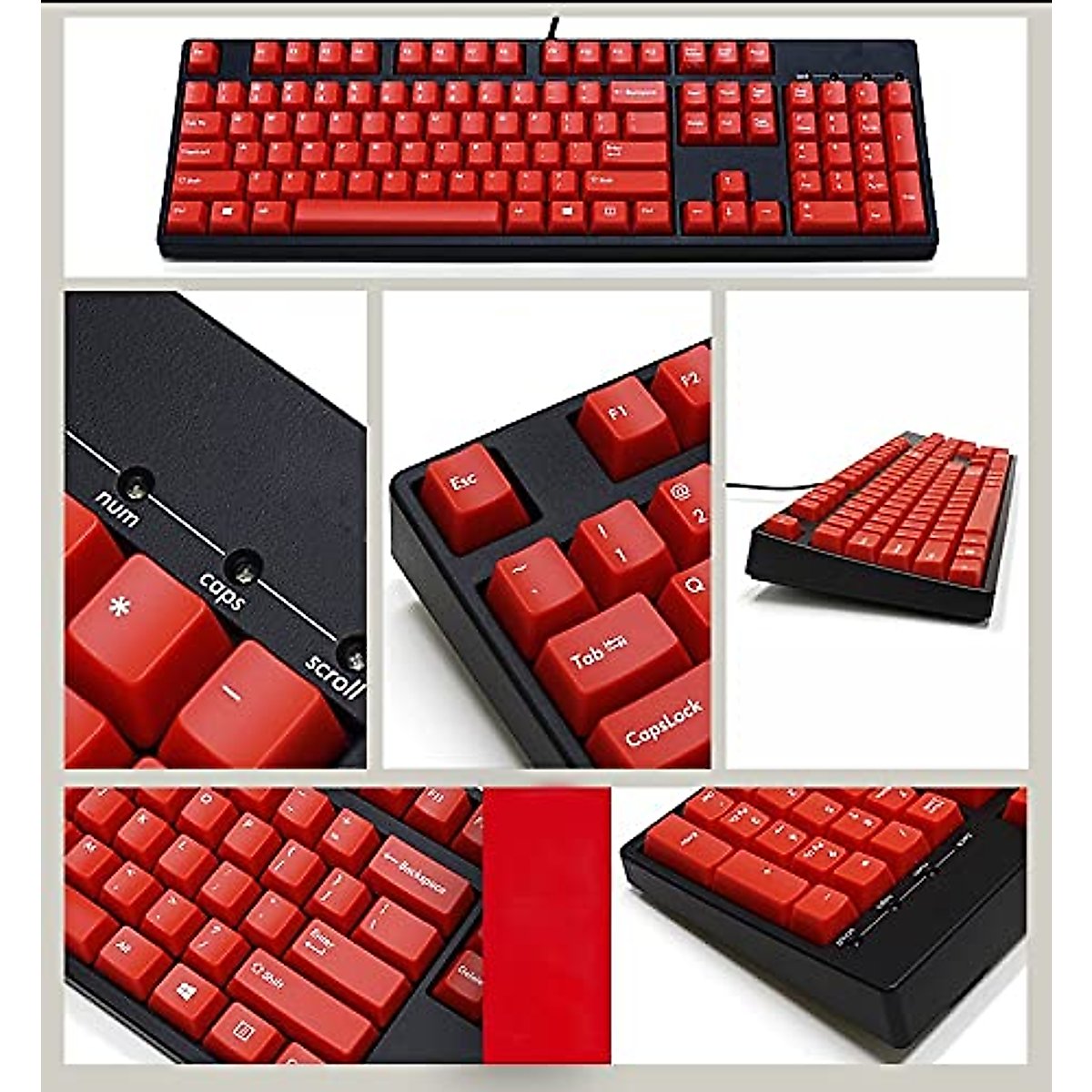 MUMUJJ Wired Mechanical Ergonomic Gaming Keyboard 108-Key Anti-Ghosting Full Size for Laptop Computer Game