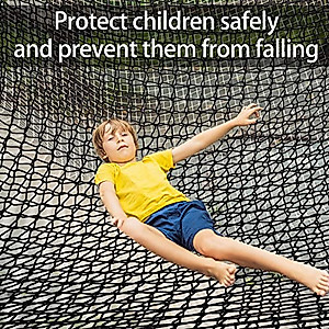 Climbing Cargo Net 6.5 x 9.8 ft Large Kids Backyard Climbing Net Double Layers Playground Safety Net with Storage Bag for Monkey Bar, Treehouse Accessories (Black)