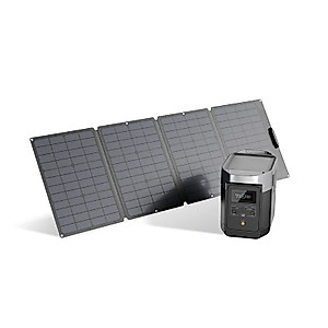 EF ECOFLOW Solar Generator DELTA 1260Wh with 110W Solar Panel, 6 X 1800W (3300W Surge) AC Outlets, Portable Power Station for Outdoor Camping RV High-Power Appliances Emergency