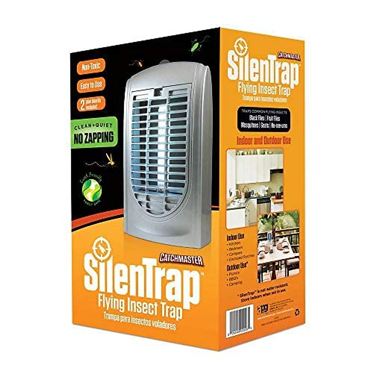 Catchmaster SilenTrap Flying Insect Trap Replacement Boards 2Pk, Electric Fly Traps for Indoors, Bug Catcher Refill, Glue Boards UV Light Anti-Mosquito Device & Gnat Killer, Pet Safe Home Pest Control