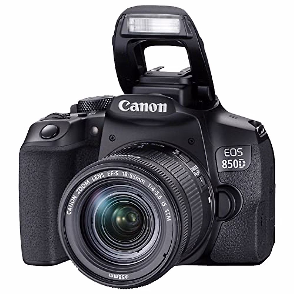850D / Rebel T8i DSLR Camera with EF-S 18-55mm f/4-5.6 is STM Lens + Accessory Bundle Kit (Flash, Travel Charger, Extra Battery, and More)