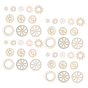 Toyvian 200 Pcs Wooden Gear Wood Chips Cartoon Wooden Plate Child
