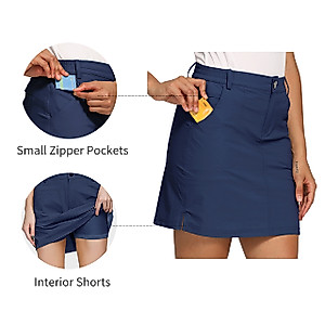 LastFor1 Women's Outdoor Skort Golf Skorts Active Athletic Skort UPF 50+ Hiking Casual Skirt Quick Dry with Pockets Blue M